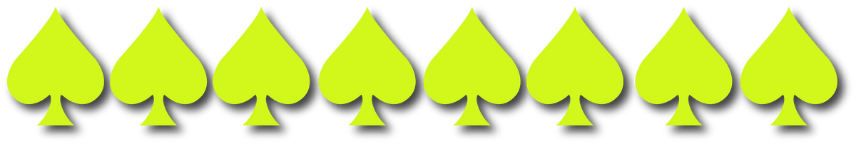 Fluorescent Yellow Reflective Ace of Spade Helmet Decal 8-Pack | DKE ...