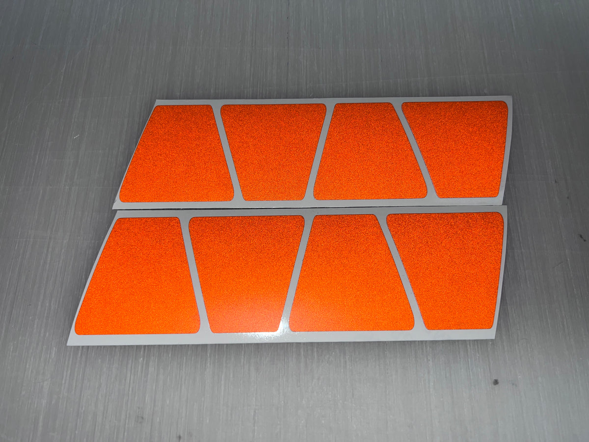 Matte Orange Reflective Helmet Tetrahedron 8-Pack | DKE Decals – dkedecals