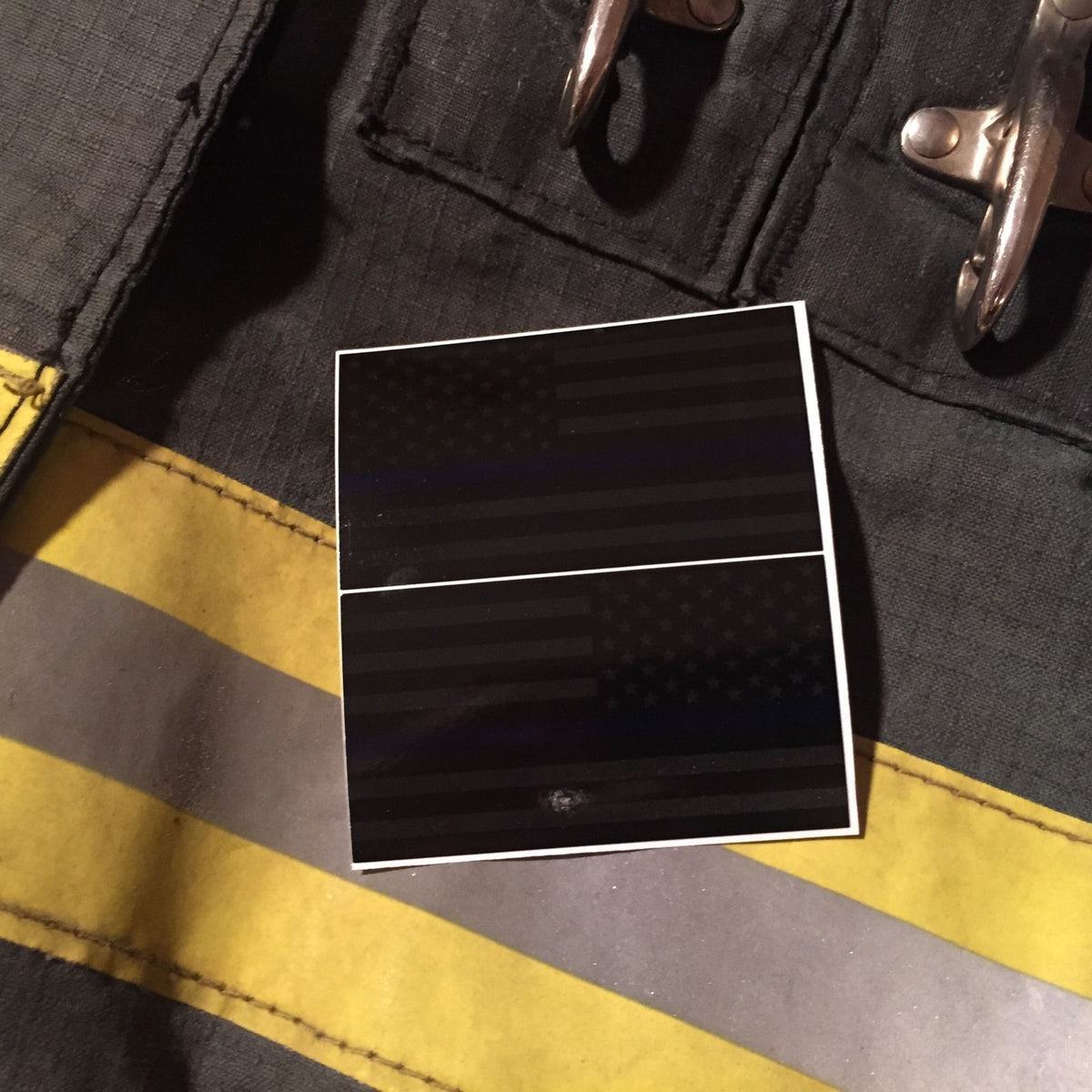 Blacked Out Thin Blue Line American Flags Reflective Helmet Decal ...