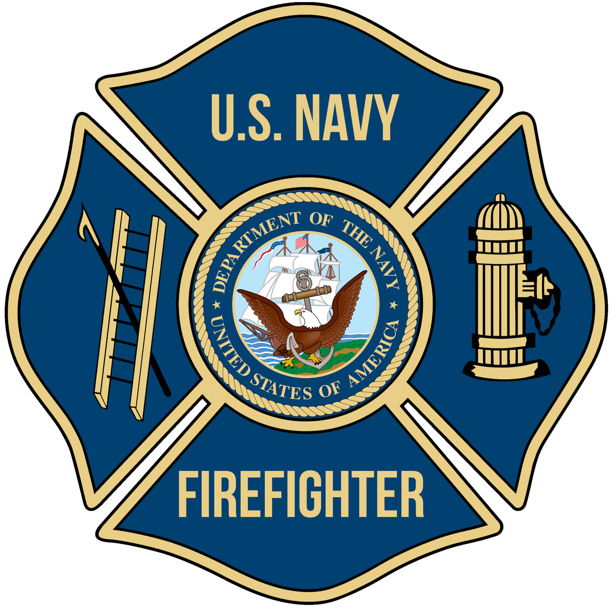 US Navy Firefighter Window Decal Police Fire EMS Viny Graphics/Stickers ...